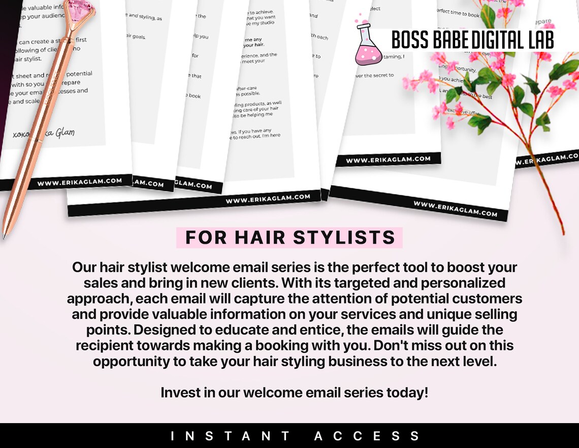 Welcome Email Sequence Template for Hair Stylists, Welcome Email Swipe ...