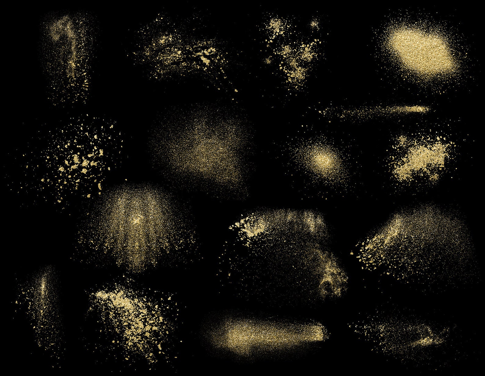 Gold Dust Clipart, Gold Dust Design Elements, Gold Dust Strokes, Foil ...