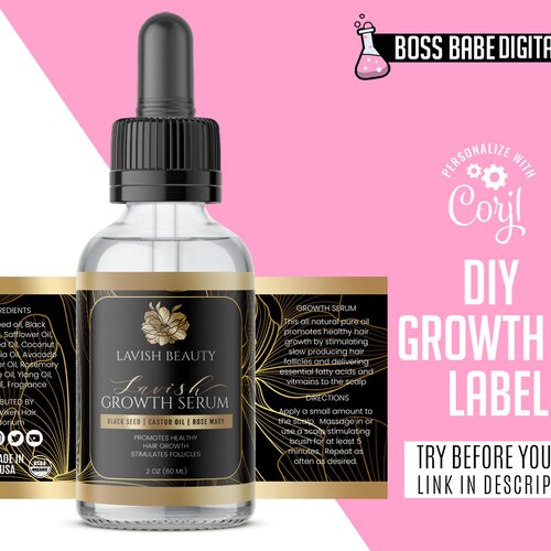 Hair Growth Oil Label Design Do It Yourself Growth Oil Label - Etsy