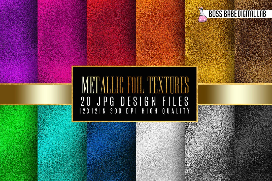 Metallic Foil Textures, Foil Digital Paper, Silver Foil, Gold Foil ...