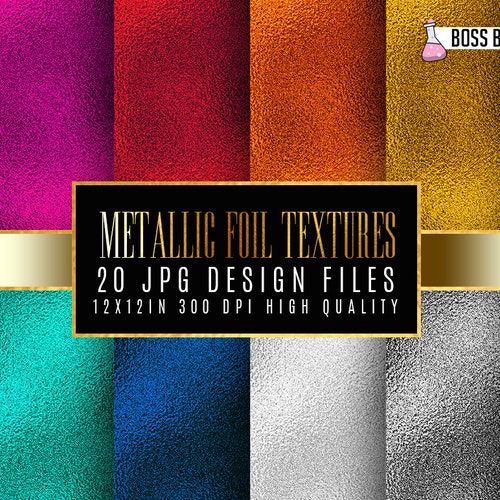 Metallic Foil Textures Foil Digital Paper Silver Foil Gold - Etsy