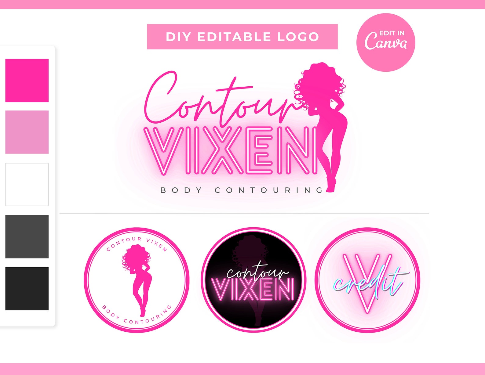 Do It Yourself Body Contouring Logo: Beauty Logo, Spa Logo, Wellness ...