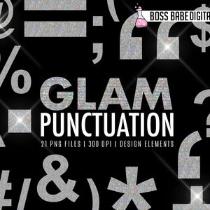 Glam Punctuation Clipart, Punctuation Design Elements, Diamond Clipart ...