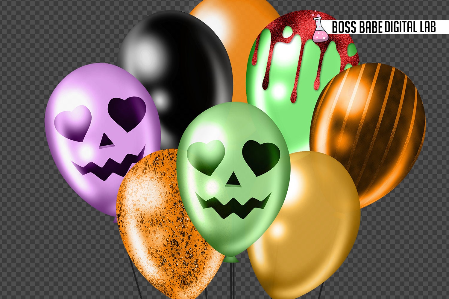 Halloween Balloon Clipart: balloon Clipart - Etsy