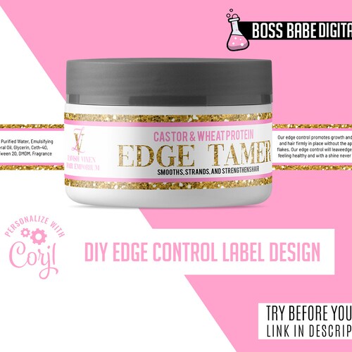 Edge Control Label Design Do It Yourself Edge Control Label | Etsy