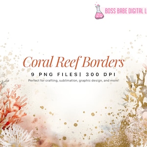 Coral Reef Borders, Ocean Borders, Ocean PNG Graphics, Underwater ...