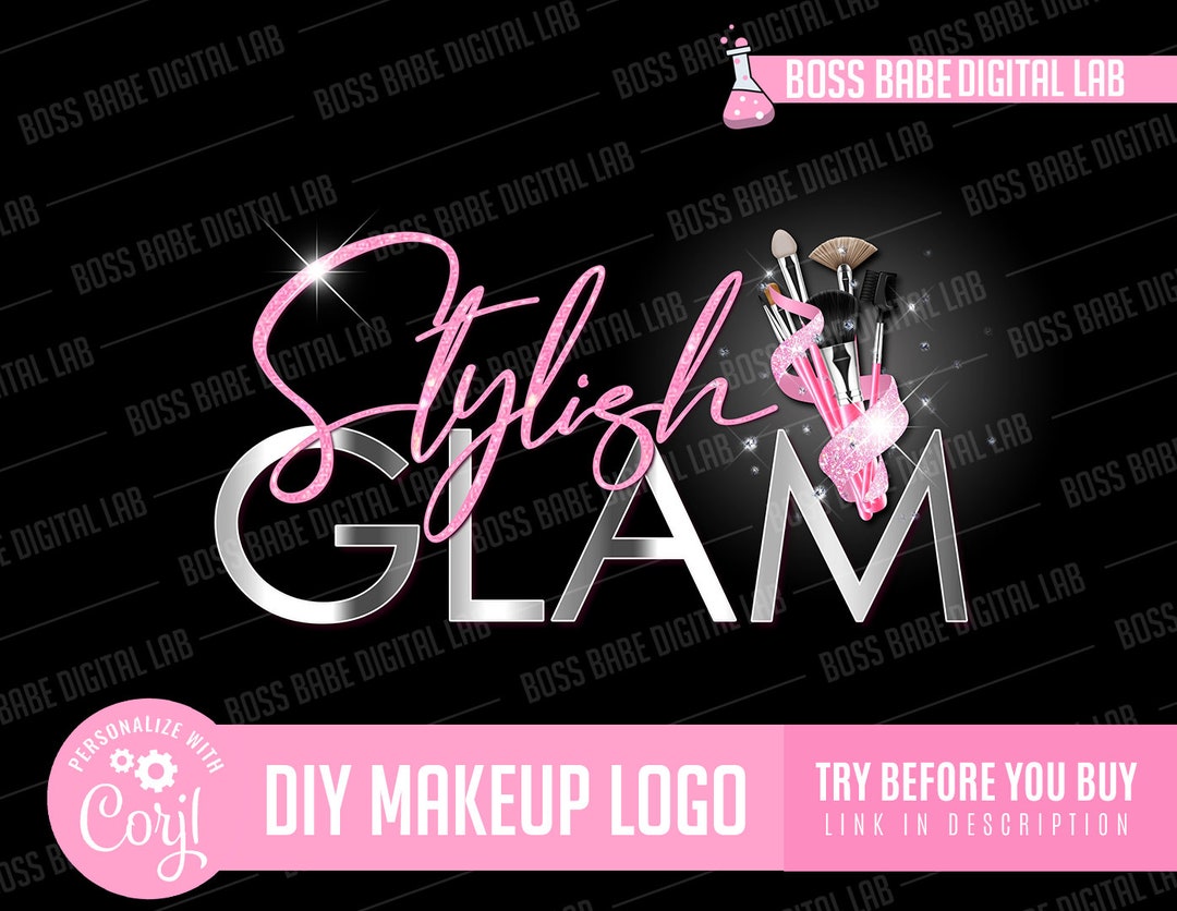 DIY Edit Yourself Makeup Logo Hair Logo Cosmetics Logo Design Salon ...