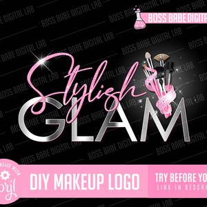 DIY Edit Yourself Makeup Logo Hair Logo Cosmetics Logo Design Salon ...