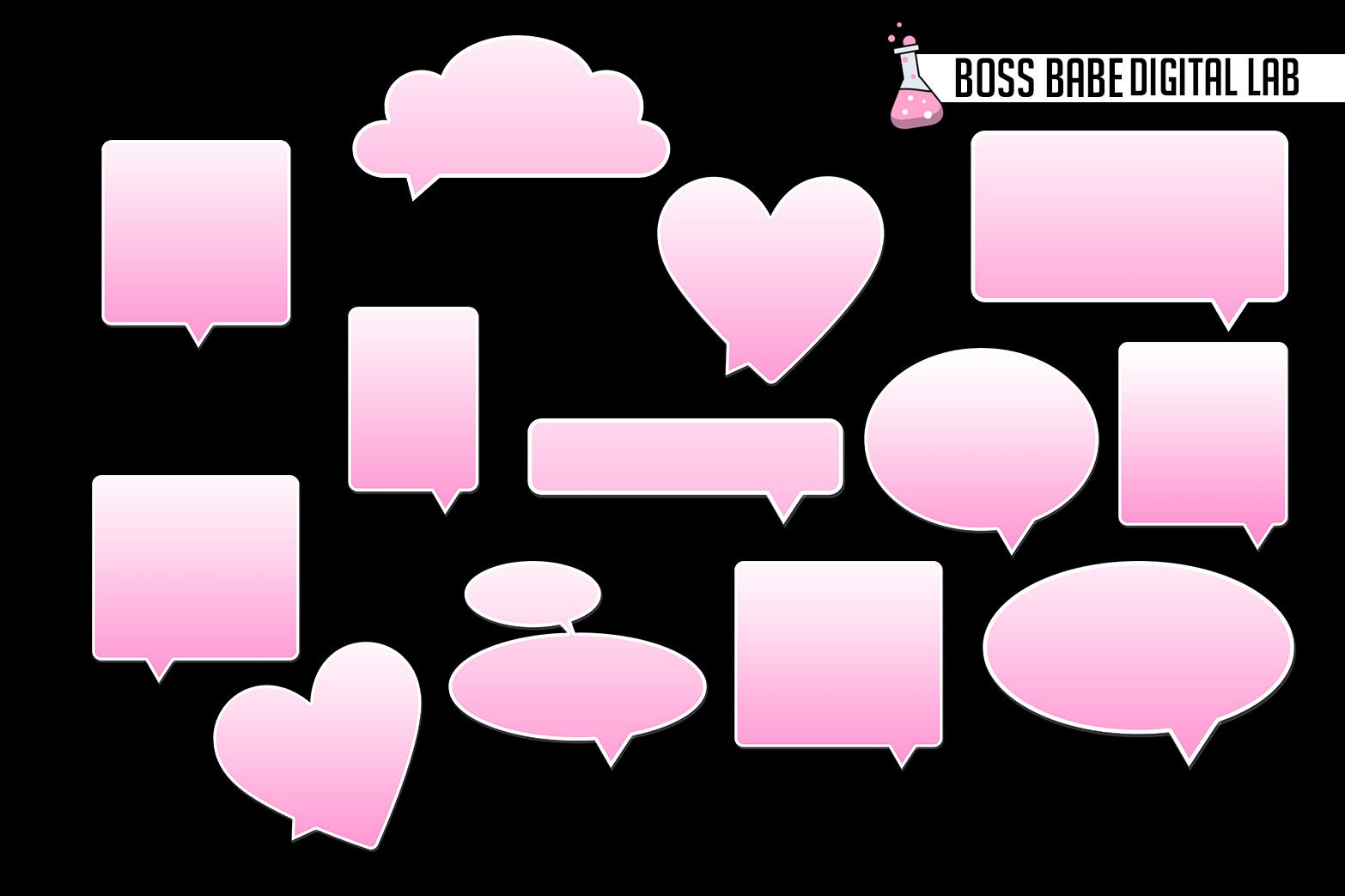 Glam Speech Bubbles Clipart Gold Speech Bubble Design - Etsy