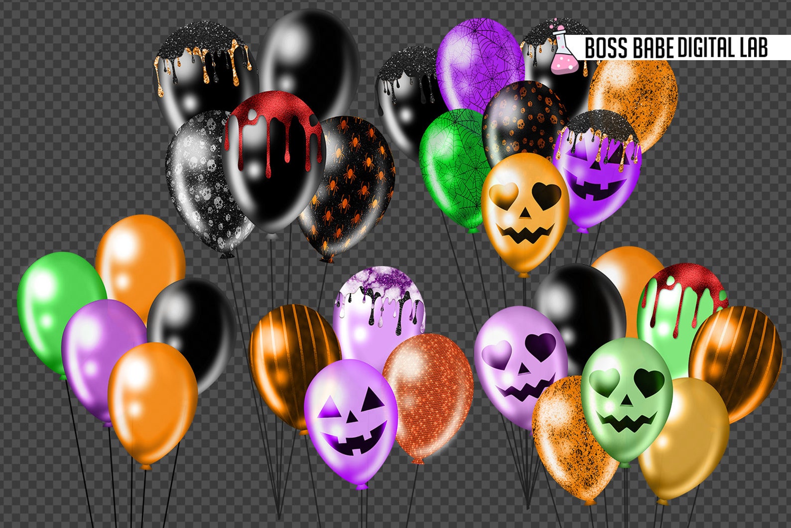 Halloween Balloon Clipart: balloon Clipart | Etsy