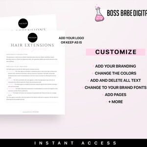 Hair Extension Forms, Editable Hair Consent Templates, Hair Extensions ...