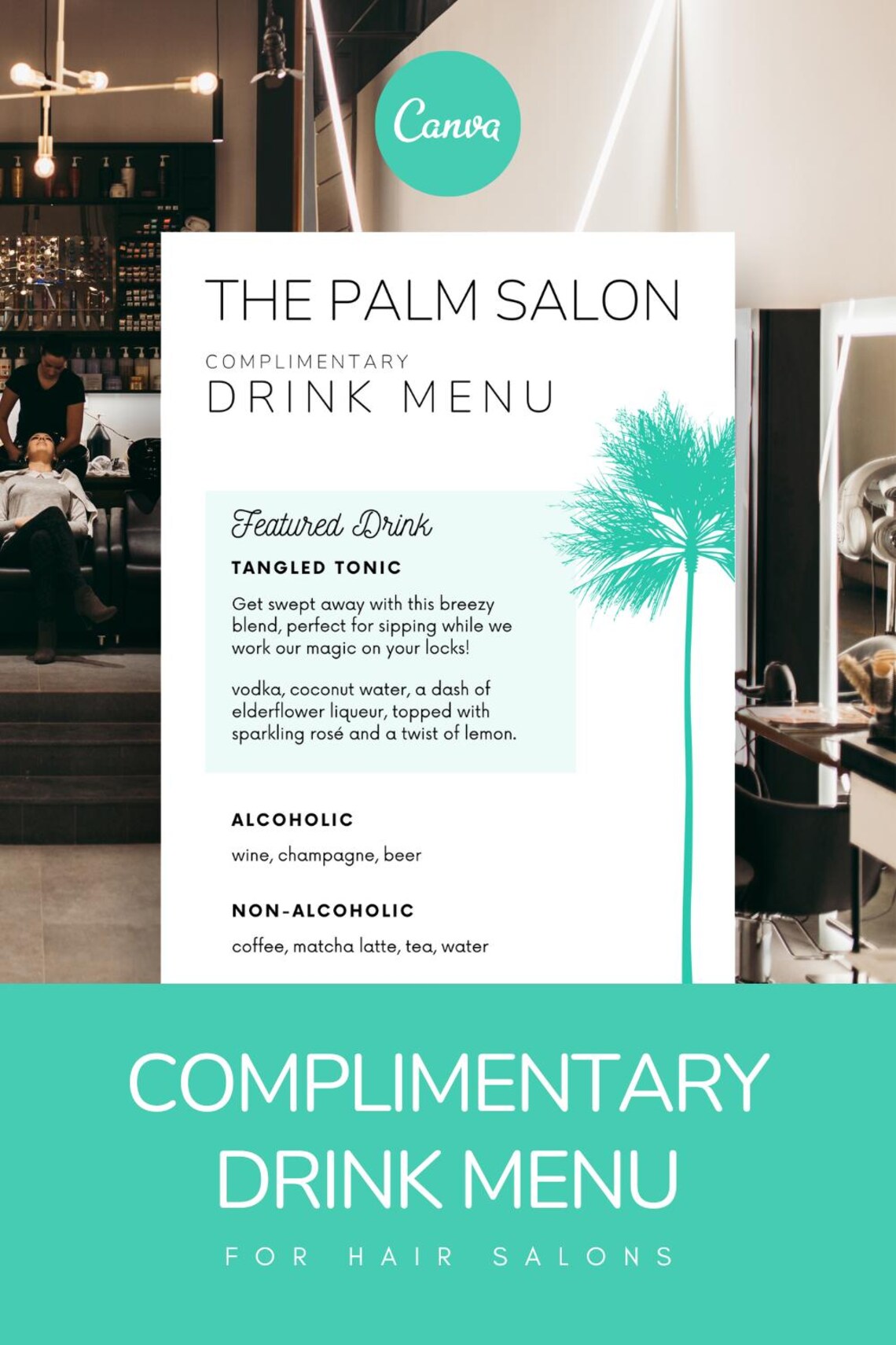 Coastal Drink Menu, Salon Drink Menu, Complimentary Salon Drink Menu ...