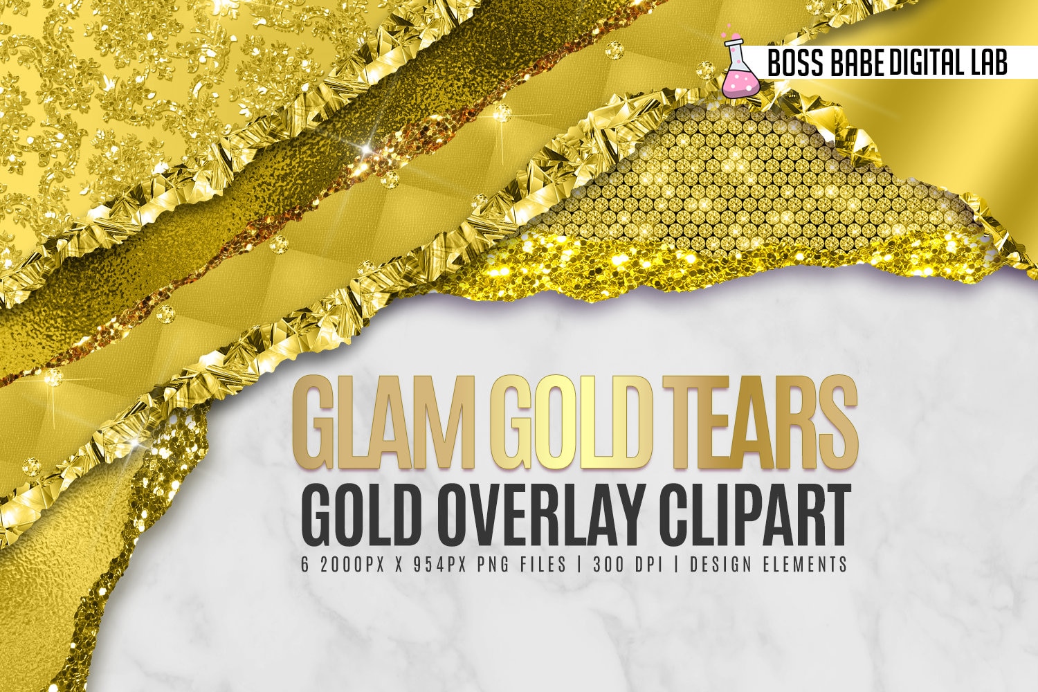 Glam Gold Tears Clipart Glitter Gold Tear Borders Clipart - Etsy