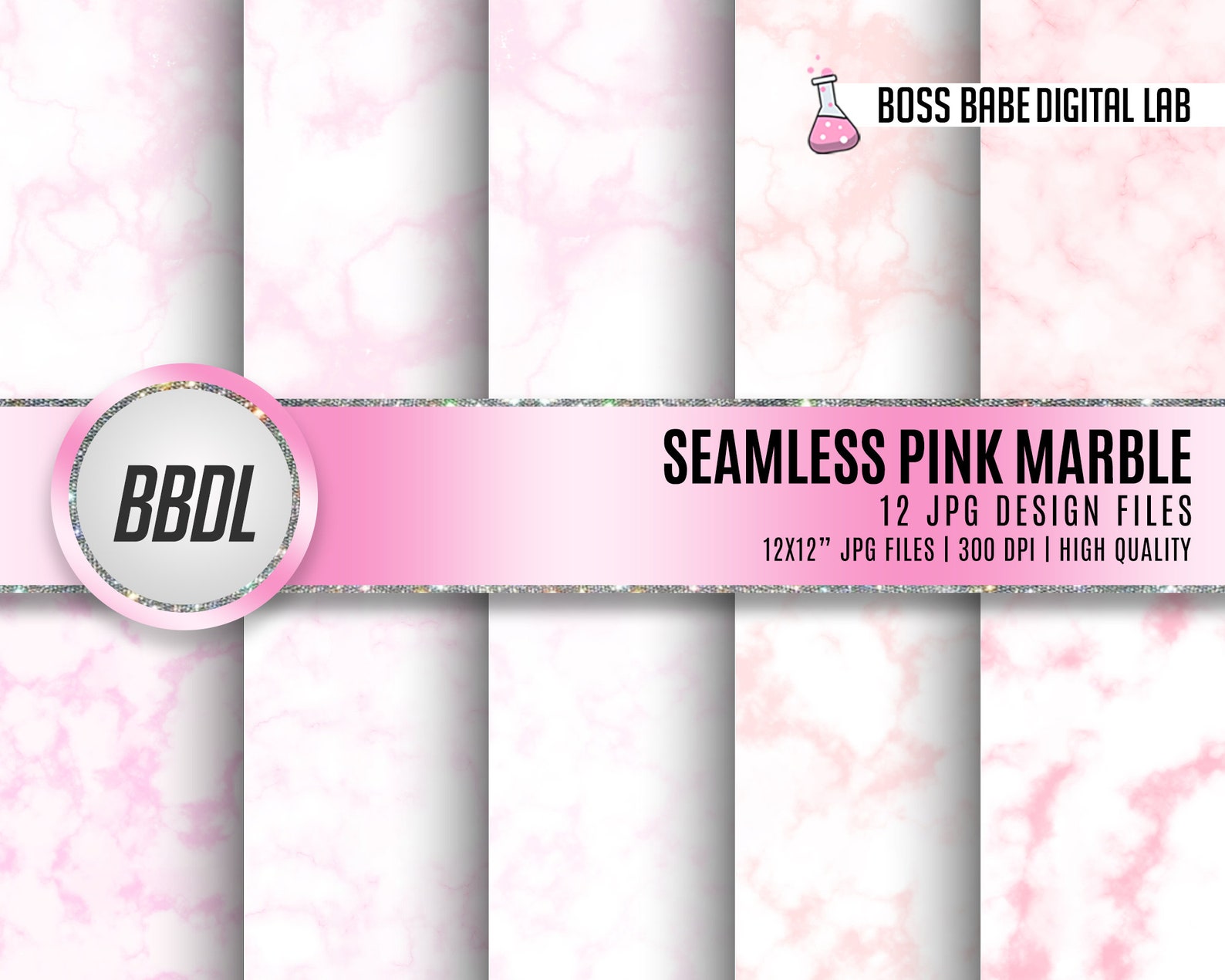 Seamless Pink Marble Digital Paper Pink Marble Paper Marble | Etsy
