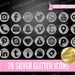 Silver Glitter Icon Kit Silver Social Media Icons Silver - Etsy