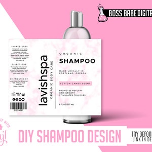 Shampoo Label Design, Do It Yourself Shampoo Label Design, DIY Shampoo ...