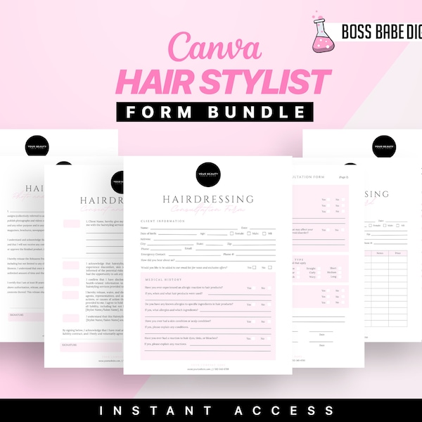 Hair Salon Forms - Etsy