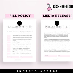 Eyelash Extension Forms, Editable Lash Consent Templates, Lash Tech ...