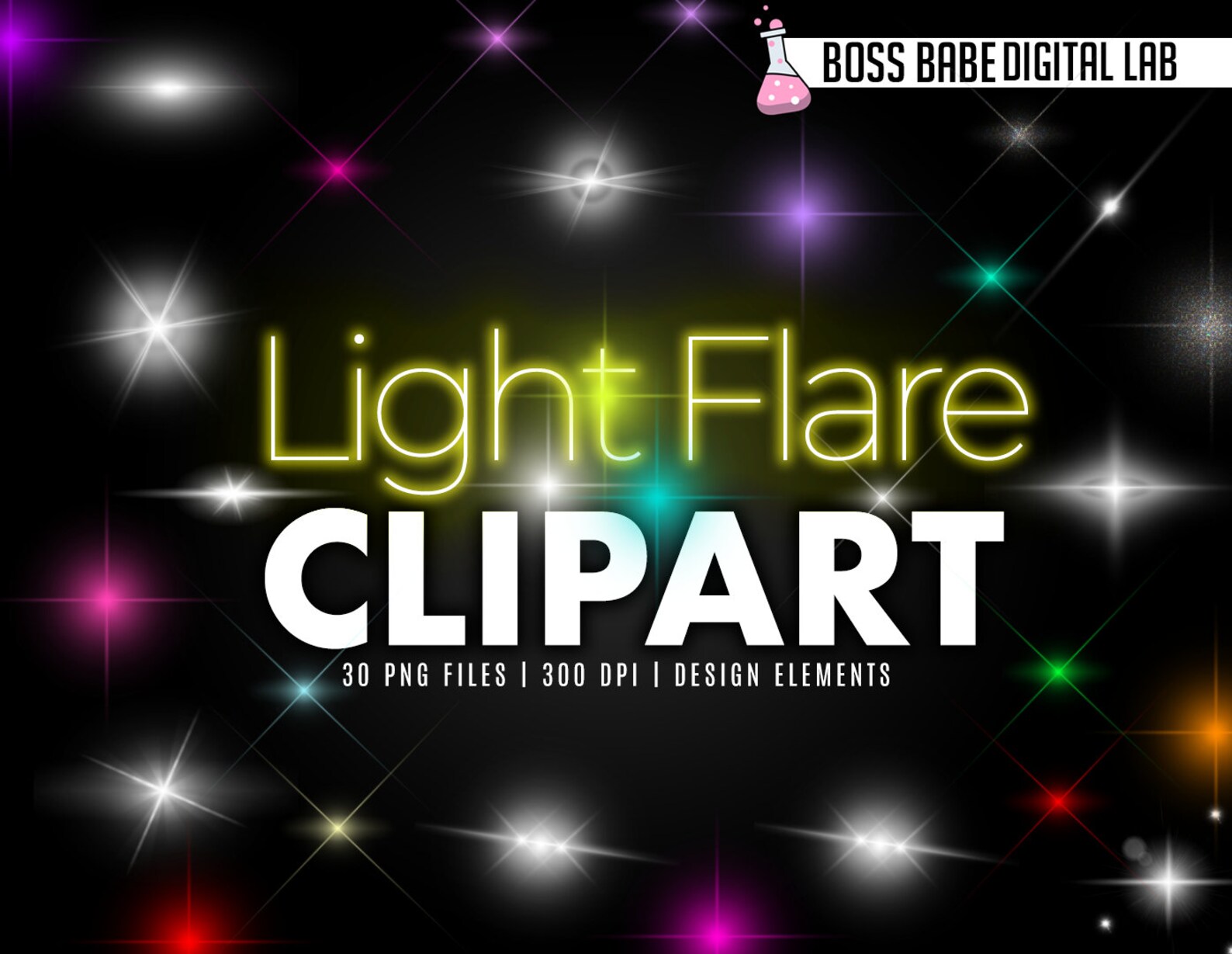 Light Flare Clipart, Light Flare Design Elements, Color Light Flare ...