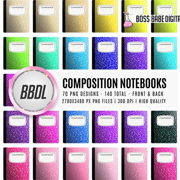 Composition Notebook Clipart - Etsy