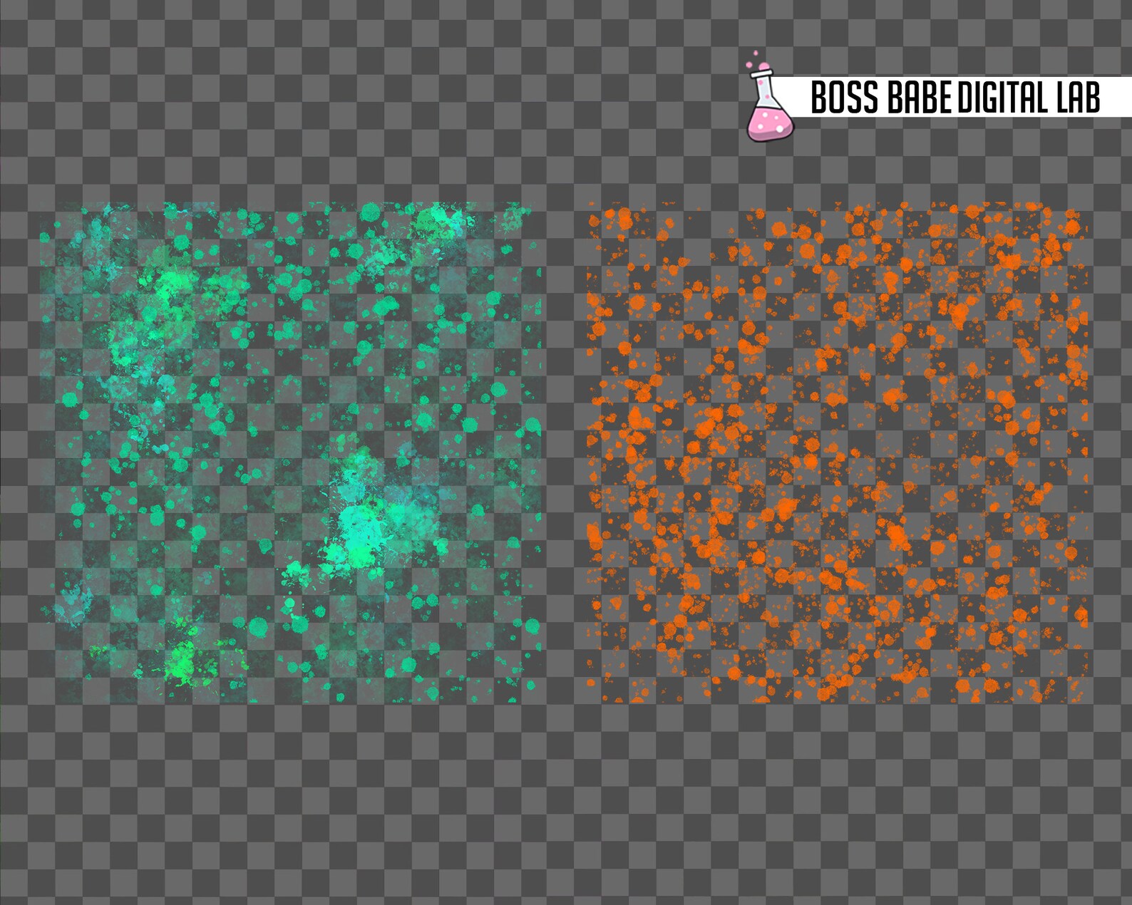 Multi Color Ink Splatter Overlays Transparent PNG Digital - Etsy