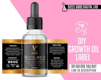 Hair Growth Label | Etsy