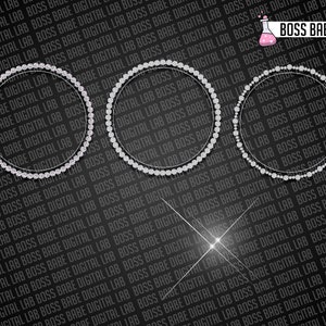 Glam Diamond Circle Frame Clipart, Diamond Design Elements, Diamond ...