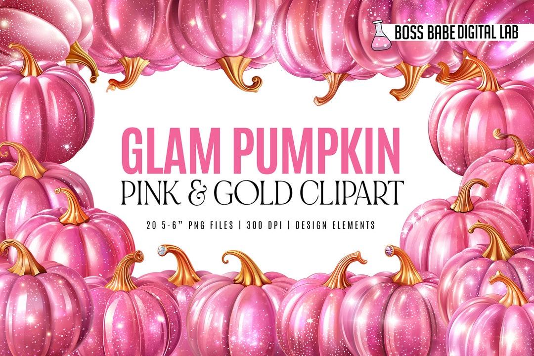Glam Pink Pumpkin Clipart: pumpkins Clipart Glitter Pumpkins Clipart ...