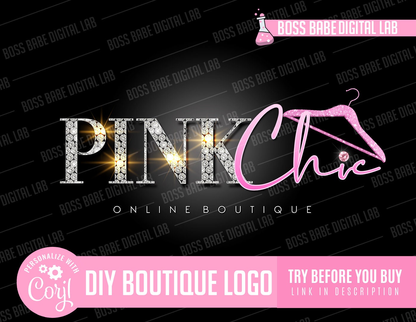 DIY Edit Yourself Boutique Logo Hair Logo Lash Technician Logo - Etsy