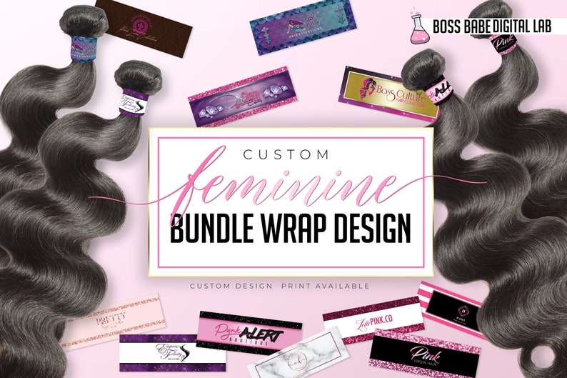 Custom Hair Bundle Wraps With Adhesive Back Custom Hair Wrap | Etsy