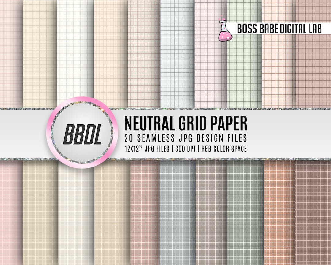 Neutral Digital Graph Paper | Notebook Paper | 12x12 Seamless Grid ...