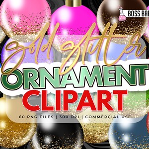 Gold Glitter Christmas Ornament Clipart: "christmas Ornament Clipart ...