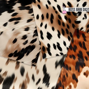 20 Cowhide Digital Paper Textures, Seamless Cow Leather Textures ...