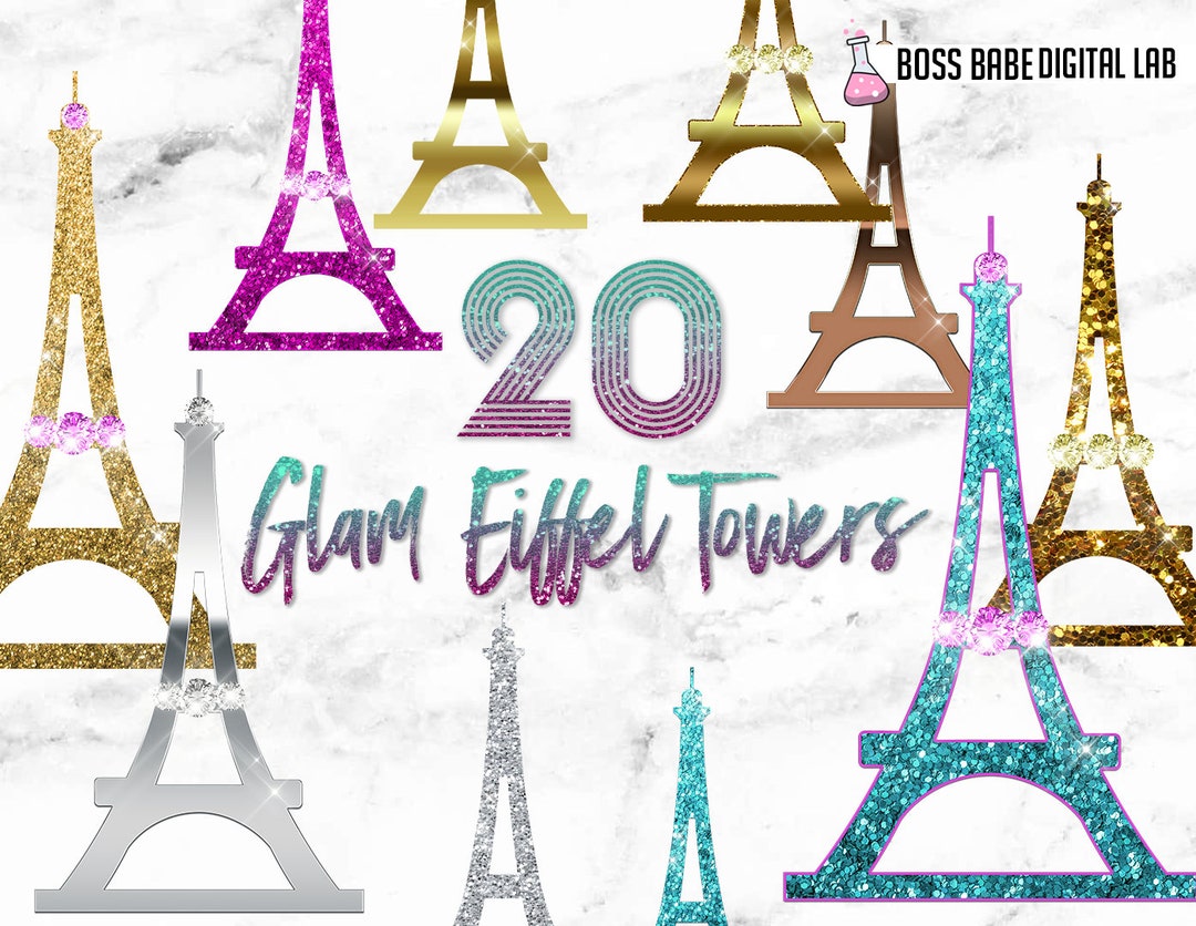 Glam Eiffel Tower Clipart: Gold Clipart,glitter Eiffel Tower Clipart ...