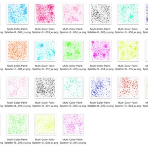 Multi Color Ink Splatter Overlays, Transparent PNG Digital Paint ...