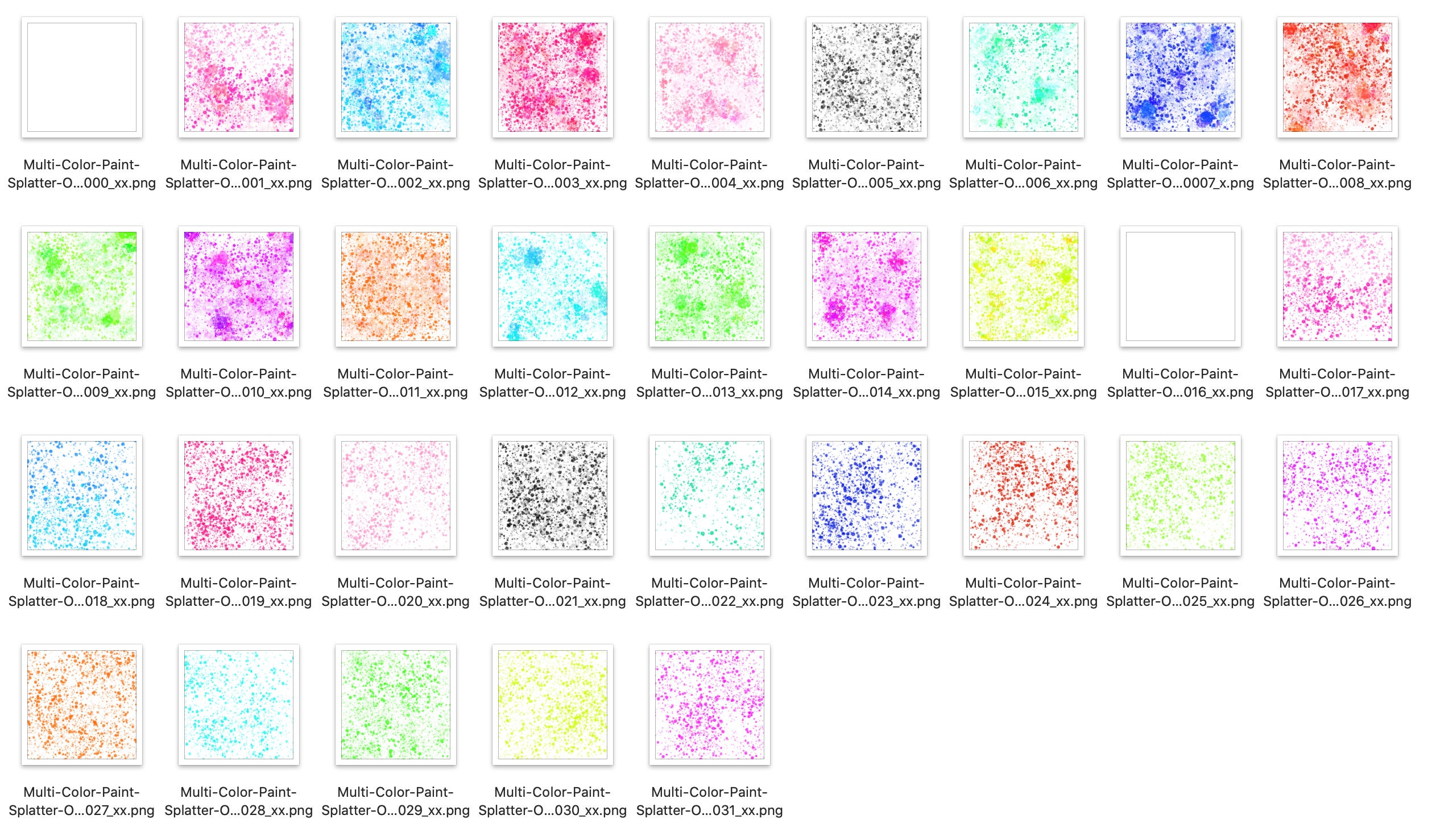 Multi Color Ink Splatter Overlays Transparent PNG Digital - Etsy