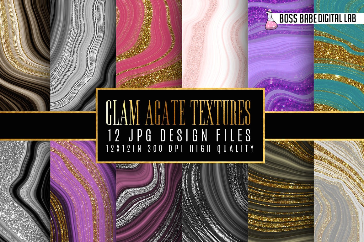 Agate Glam Digital Paper Agate Glam Paper Agate Paper Agate - Etsy