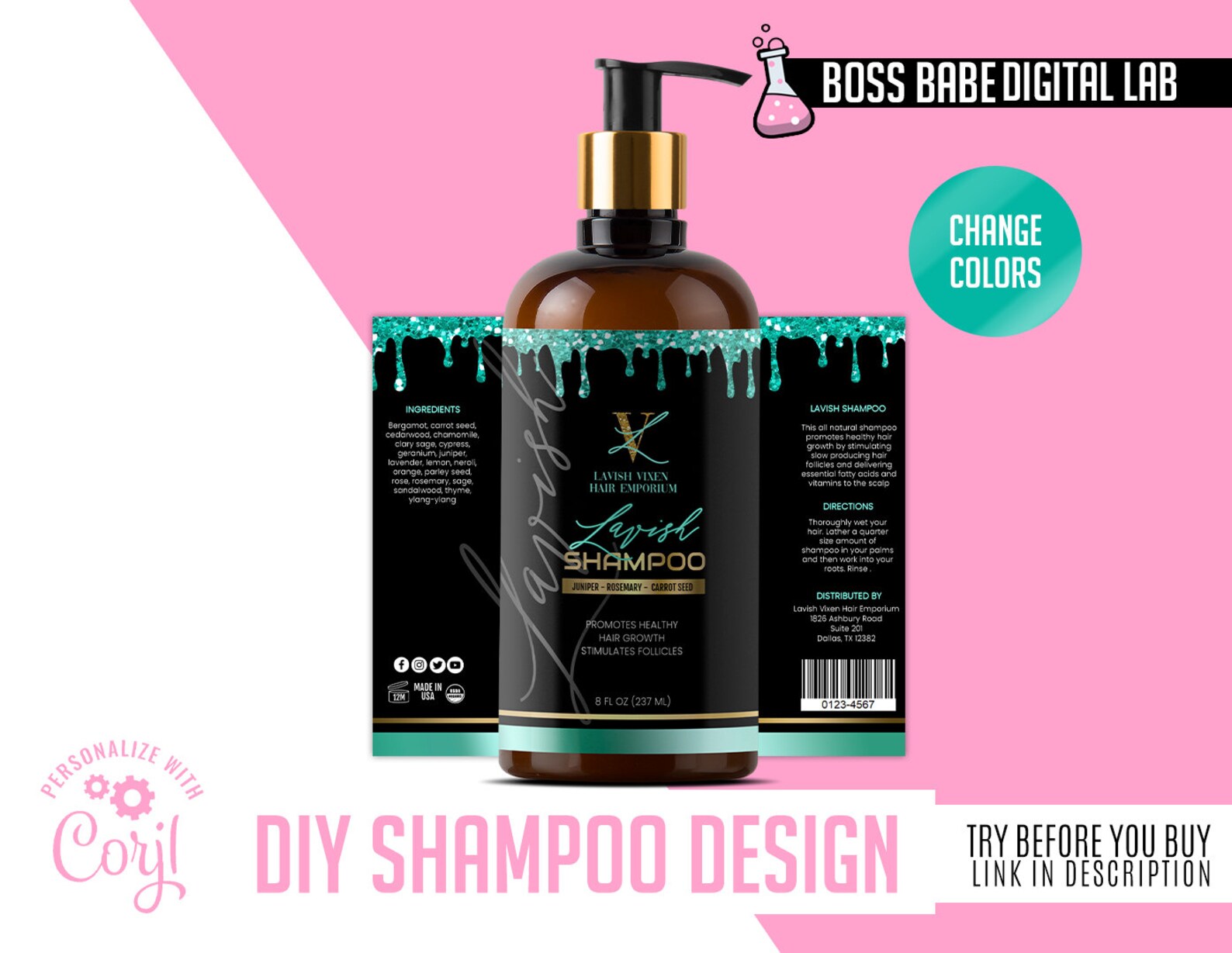 Shampoo Label Design Do It Yourself Shampoo Label Design DIY | Etsy