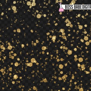 Gold Paint Splatter Overlays, Transparent PNG Digital Paint Splatter ...