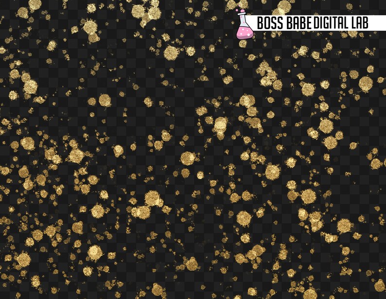 Gold Paint Splatter Overlays Transparent PNG Digital Paint | Etsy
