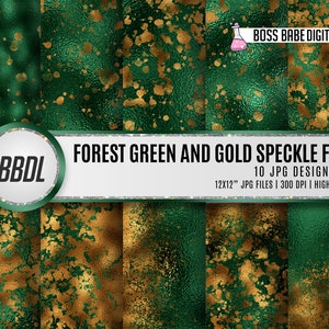 Forest Green and Gold Speckle Foil Textures, Green and Gold Foil ...