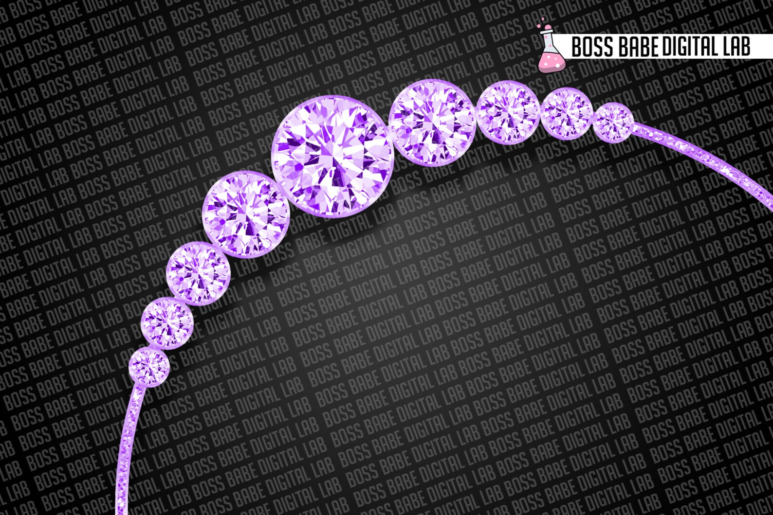 Glam Diamond Circle Frame Clipart Diamond Design Elements - Etsy