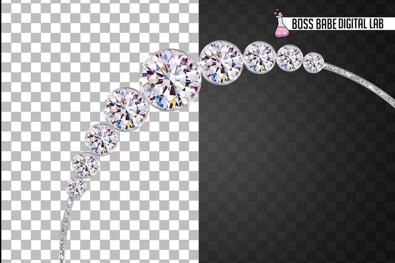 Glam Diamond Circle Frame Clipart, Diamond Design Elements, Diamond ...