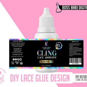 DIY Lace Glue Labels, Do It Yourself Lace Glue Bottle, DIY Label Design ...