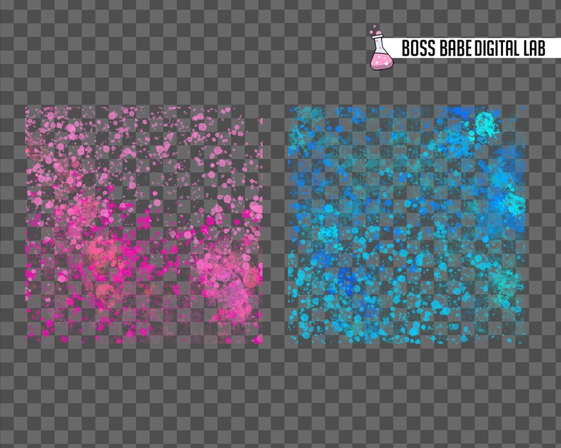 Multi Color Ink Splatter Overlays Transparent PNG Digital - Etsy