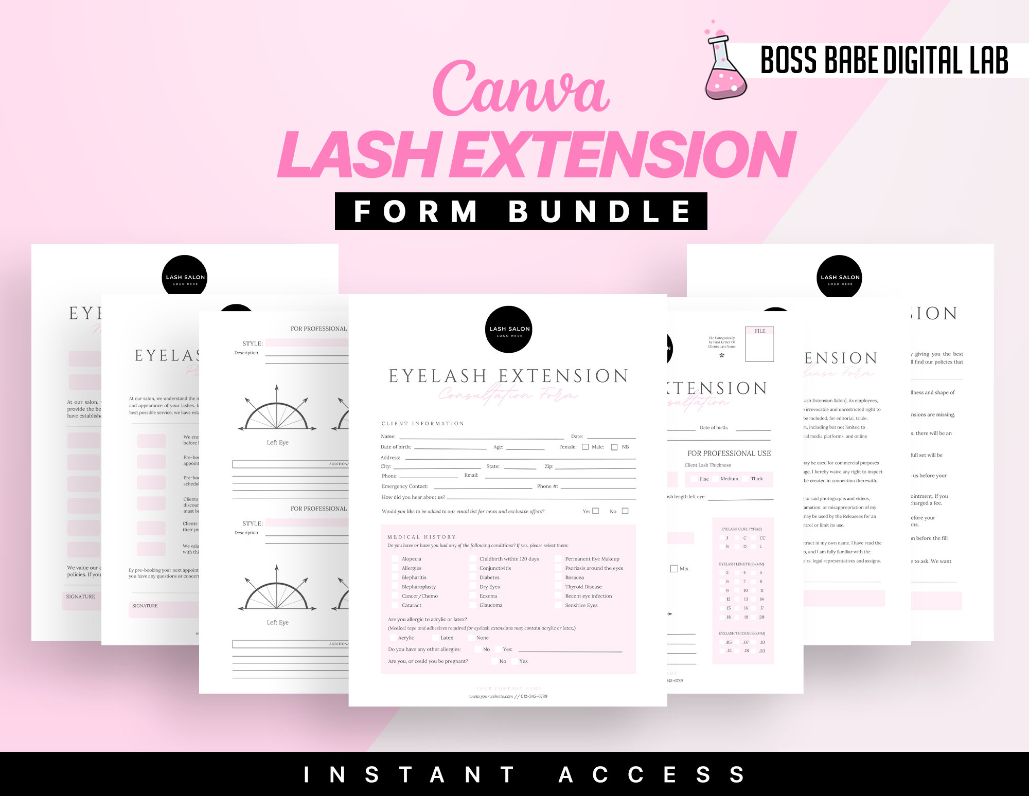 Eyelash Extension Forms, Editable Lash Consent Templates, Lash Tech ...