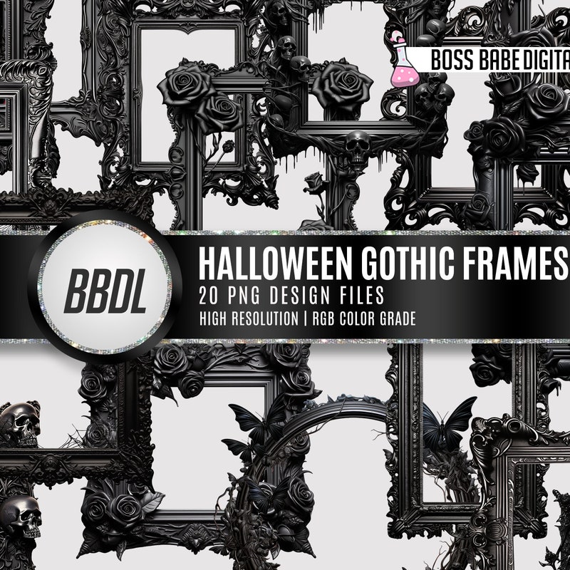 Goth Frames Clipart Png - Etsy UK