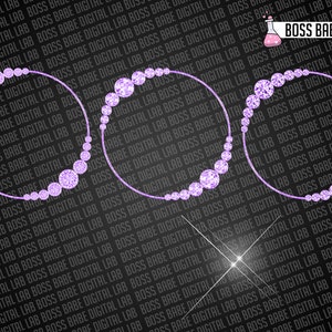 Glam Diamond Circle Frame Clipart, Diamond Design Elements, Diamond ...