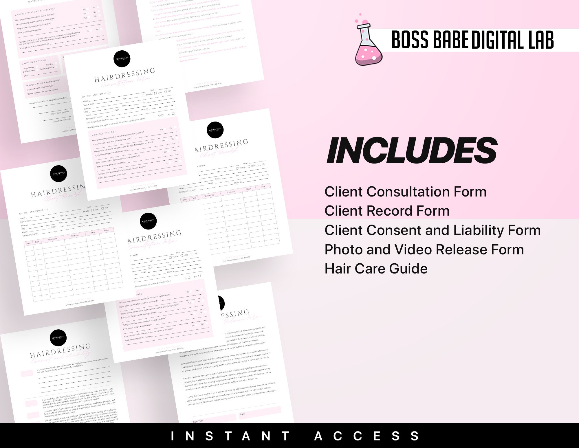 Hair Stylist Forms, Editable Hair Consent Templates, Hair Stylist ...