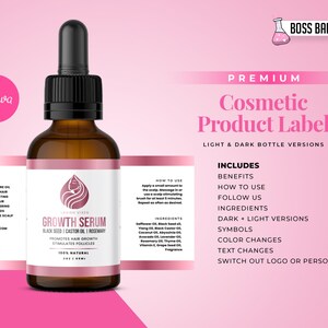 Hair Growth Oil Label Design, Canva Do It Yourself Growth Oil Label ...